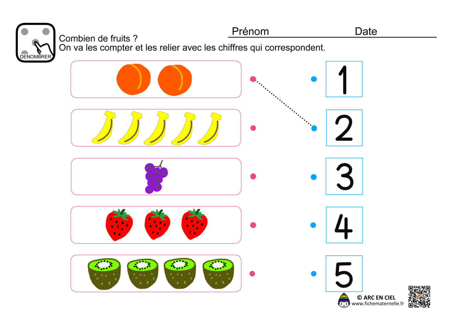 Ecriture des chiffres : de 1 à 5 | ARC EN CIEL