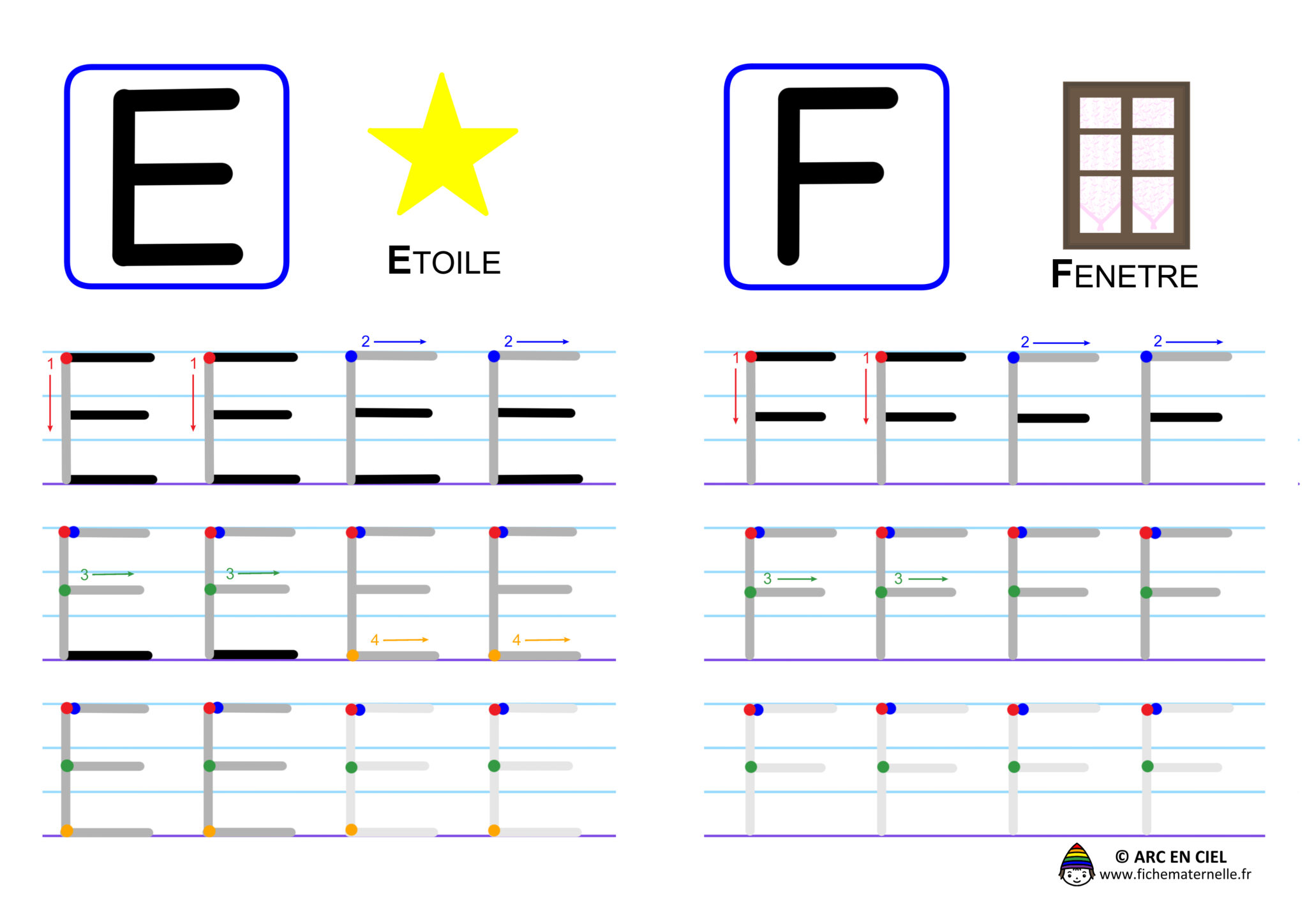 Ecriture de lettres de l’alphabet : Cursives | ARC EN CIEL