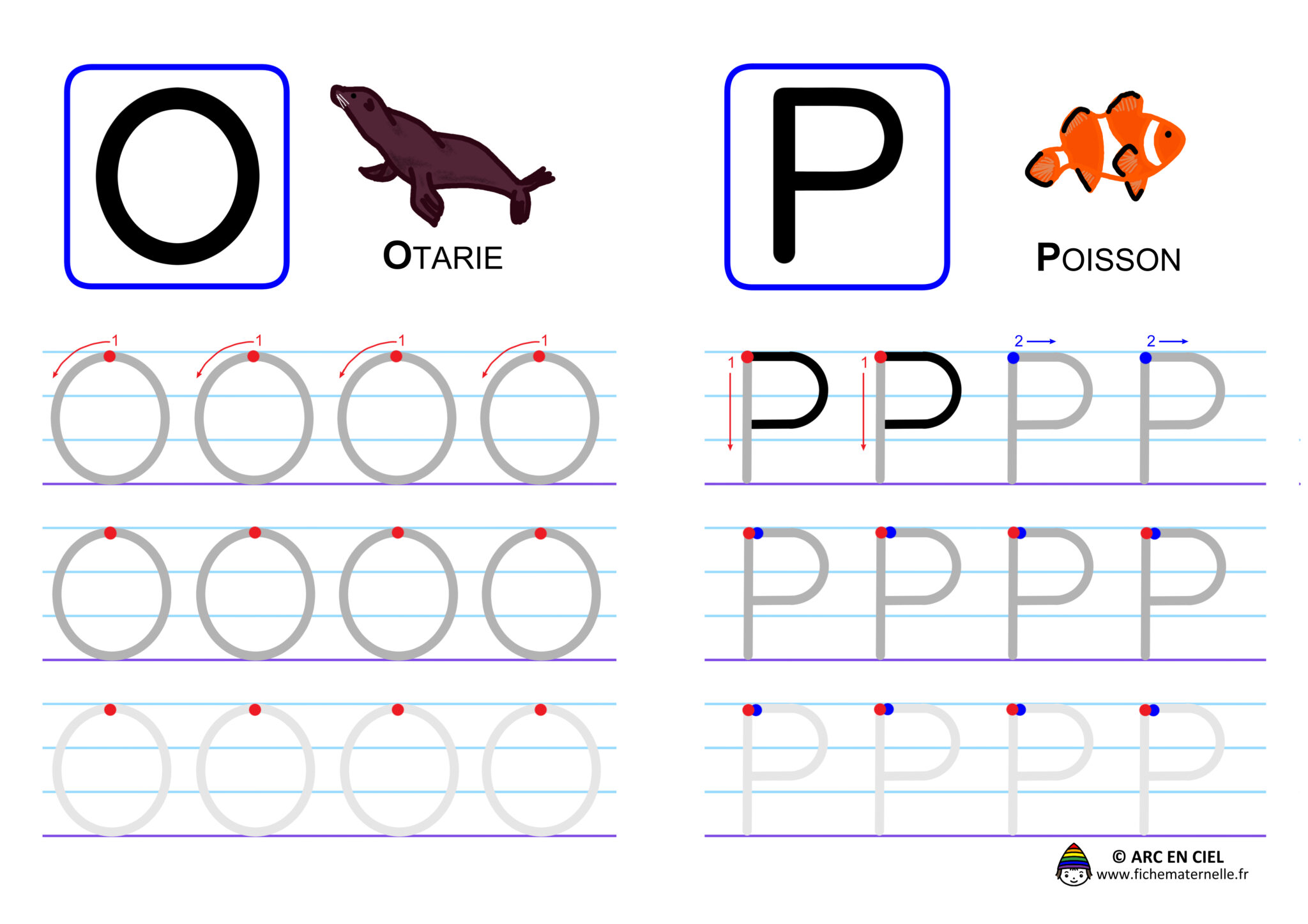 Ecriture de lettres de l’alphabet : Capitales | ARC EN CIEL