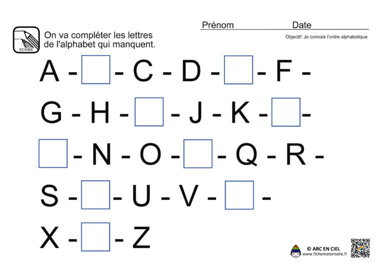 Lettres De L alphabet Qui Manquent Niveau 2 ARC EN CIEL Lettres De L alphabet Qui Manquent Niveau 2 ARC EN CIEL